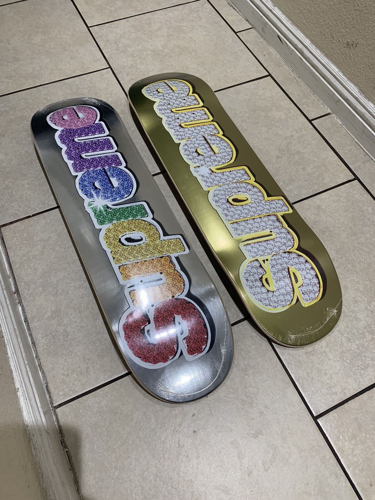 Supreme Supreme Bling Box Logo Skateboard Deck Set | Grailed