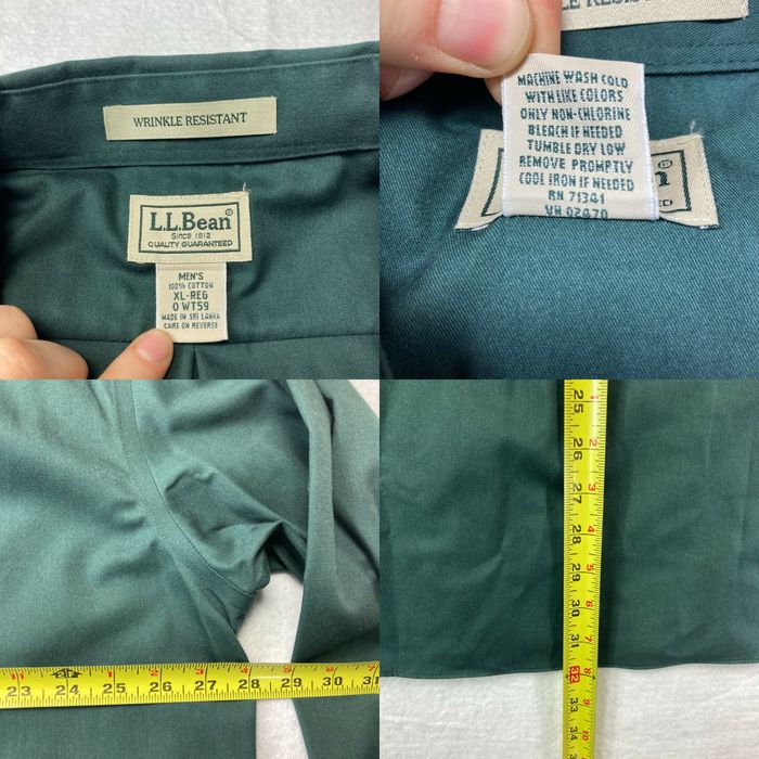 Vintage L.L. Bean Mens Reg OWT59 Oxford Wrinkle Resistant Green Button Up Shirt XL Reg | Grailed