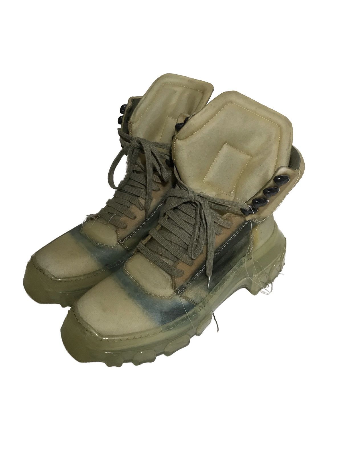 Rick Owens × Sruli Recht SS19 “Babel” Swamp Tractor Dunk Boots | Grailed