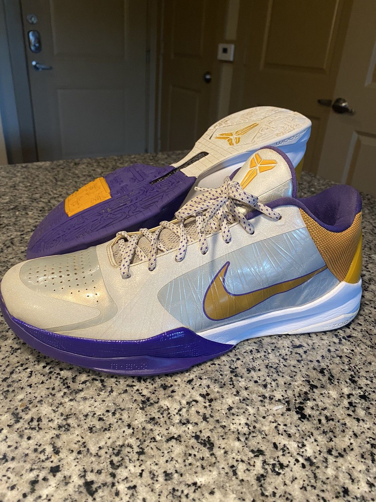 Nike Zoom Kobe 5 Laker Del Sol - Neutral Grey- Varsity Purple | Grailed