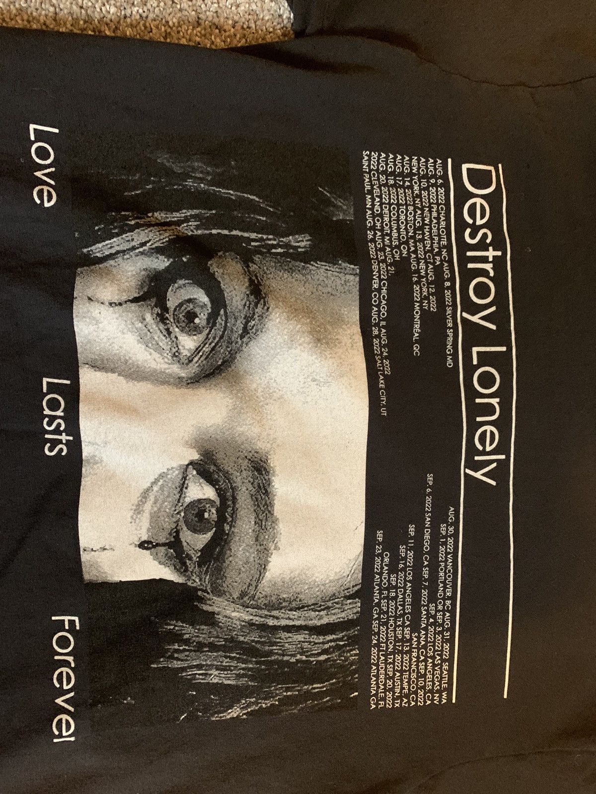 Playboi Carti × Streetwear Destroy Lonely Ken Carson “Love Lasts Forever” Tour Shirt | Grailed