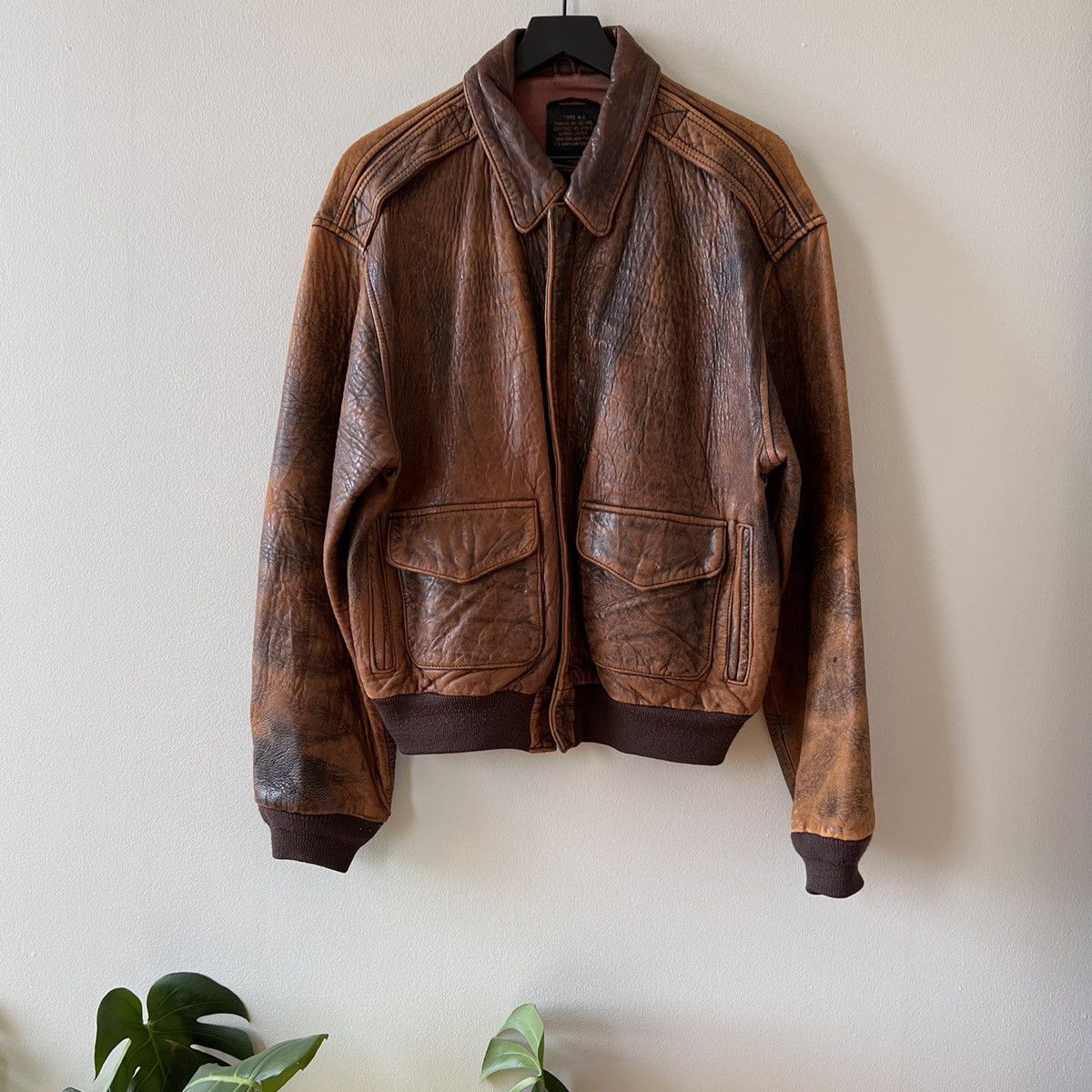Avirex × Vintage Avirex Type A-2 Vintage Leather Bomber [Medium, 70s] | Grailed