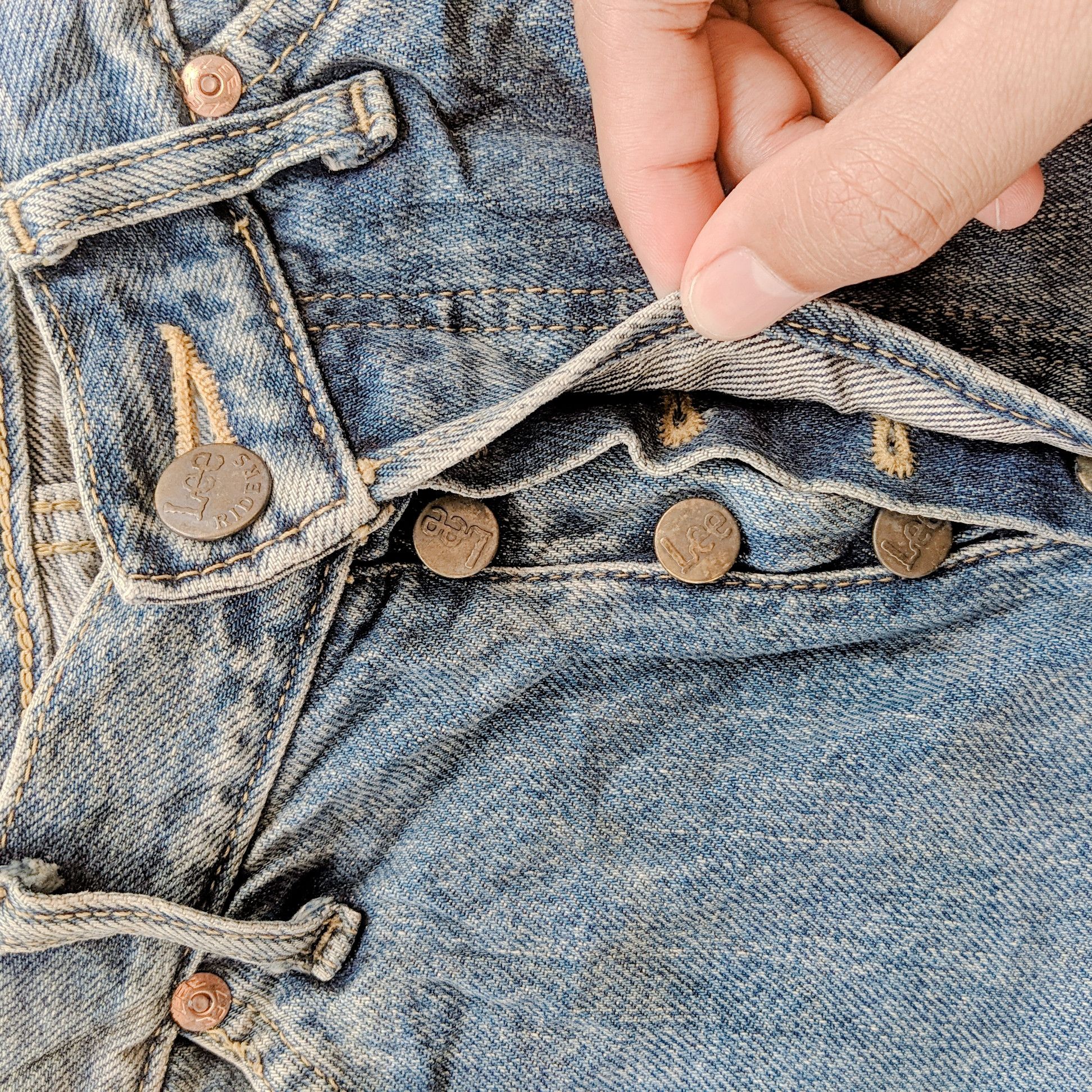 Lee Vintage Lee Button Fly Zip Faded Denim Trousers Pants | Grailed