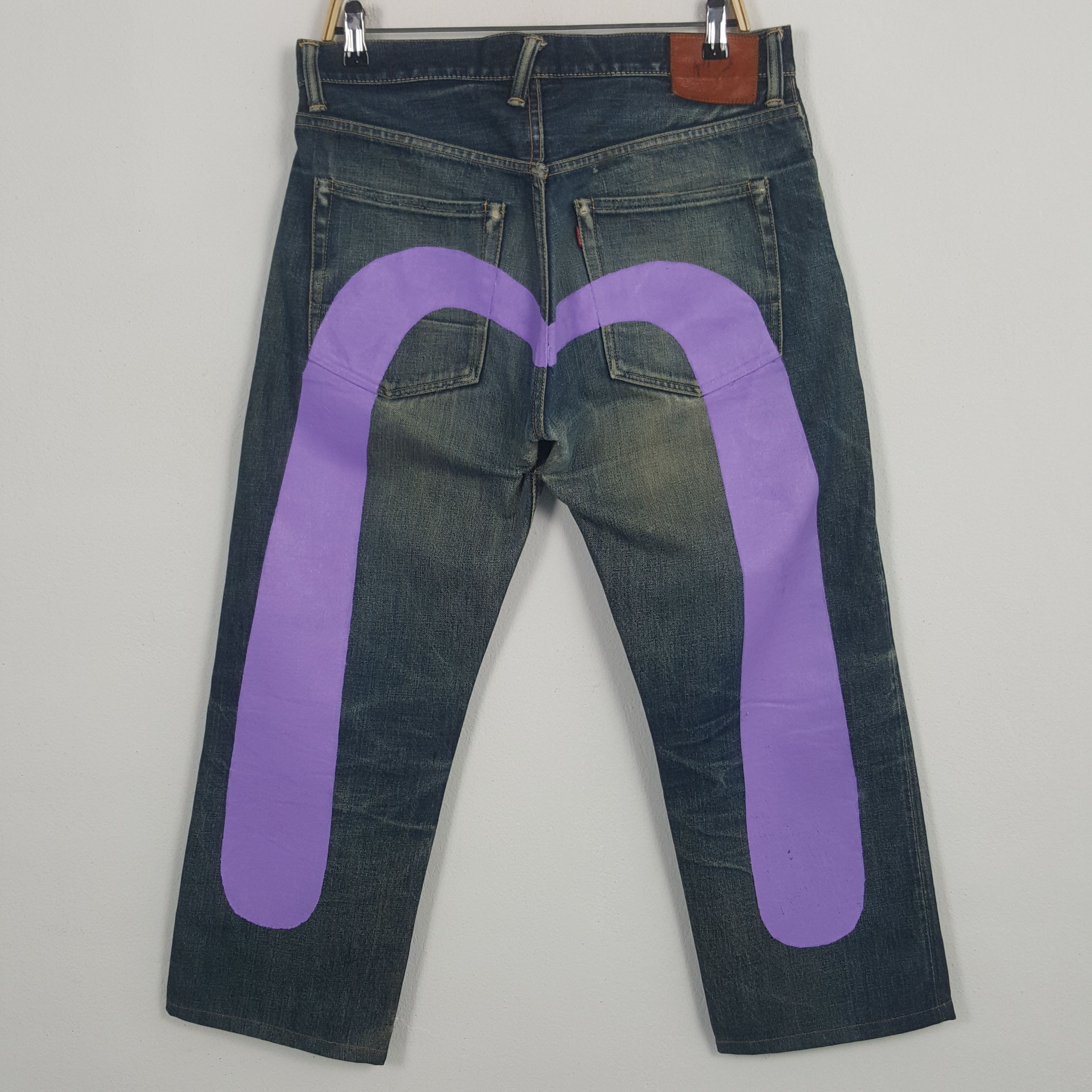 Vintage Evisu Japan Custom Purple Daicock Denim Jeans | Grailed