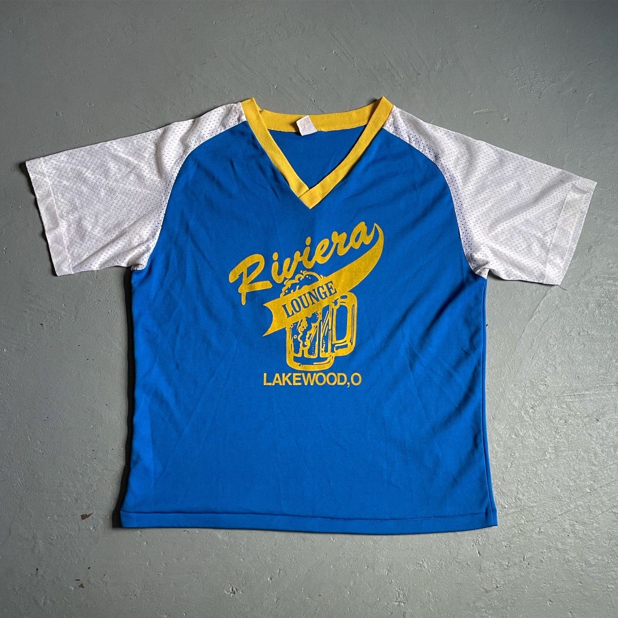 Made In Usa × Vintage Vintage 80s Riviera Lounge Baseball Jersey USA ...