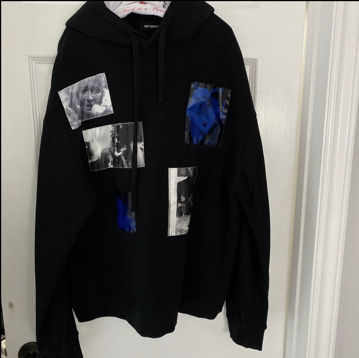 Raf Simons × Raf by Raf Simons Raf Simons Blue Velvet Hoodie | Grailed