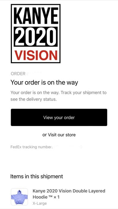 Kanye West Kanye West Kanye 2020 Vision Double Layered Hoodie | Grailed