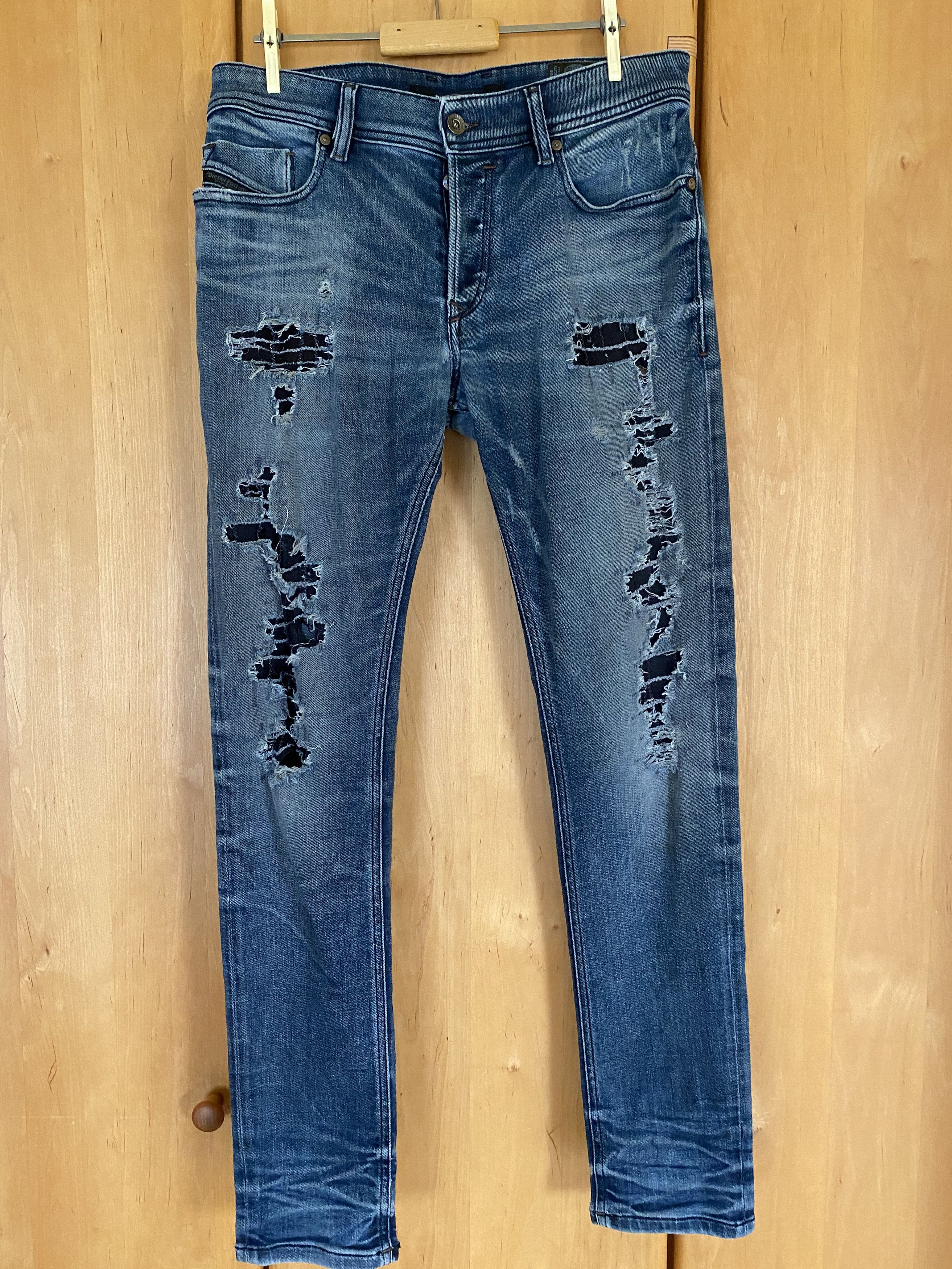Diesel Ripped Dark Blue Skinny Jeans by Diesel | Grailed