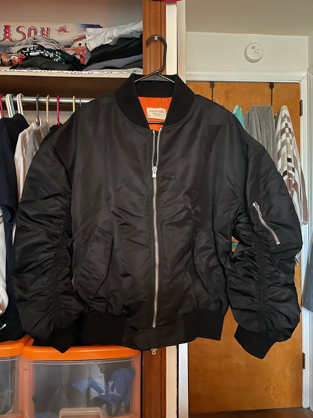 Fear of God Fear of God Fourth Collection Black Satin Bomber Jacket ...