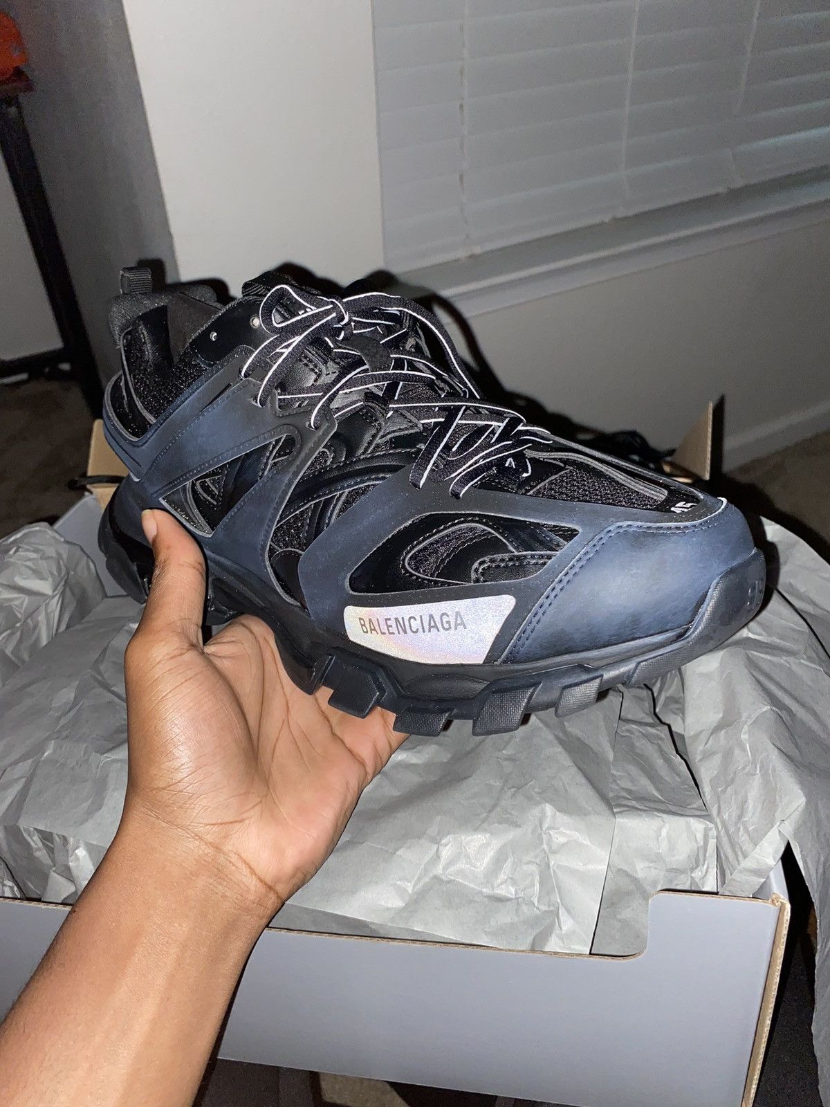 Balenciaga All black track runners | Grailed