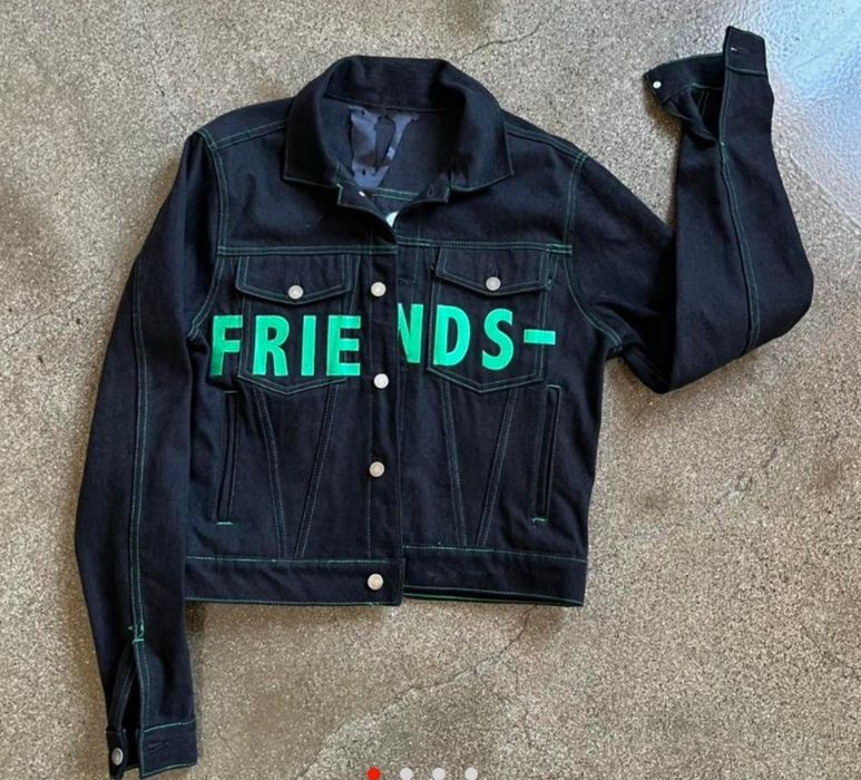 Vlone Friends vlone denim jacket green | Grailed