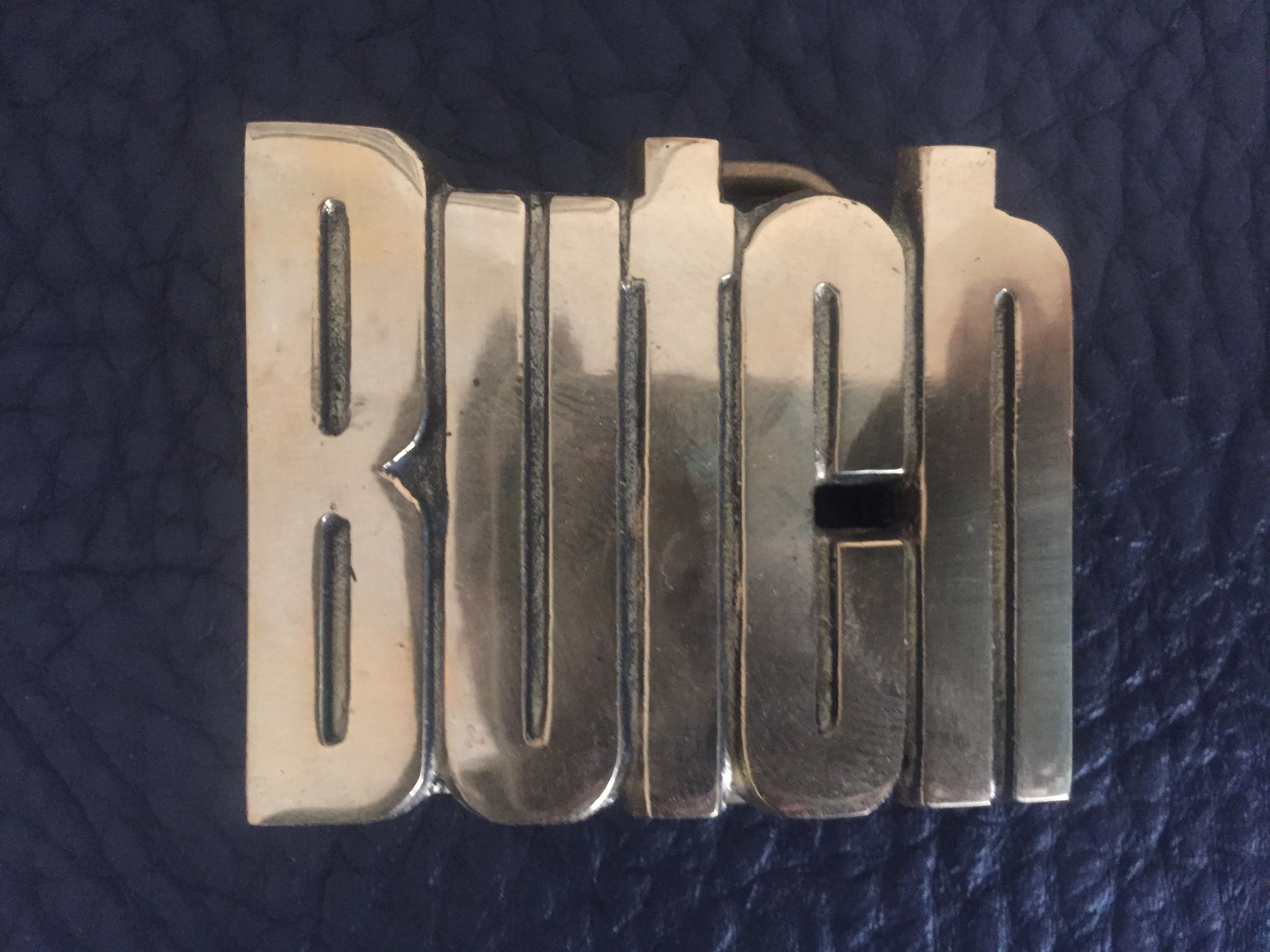 Handmade VINTAGE 1978 SOLID BRASS " BUTCH " NAME PLATE MENS HANDCRAFTED ...