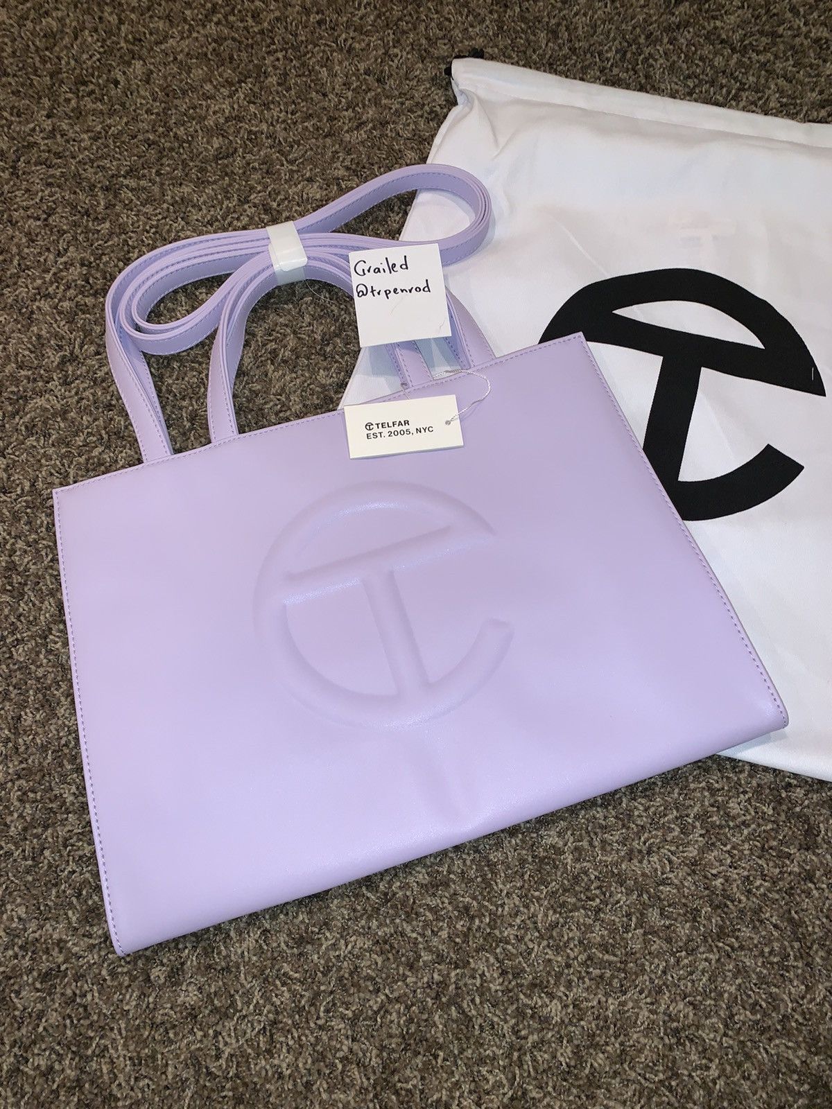 Telfar Telfar Medium Lavender Shopping Bag | Grailed