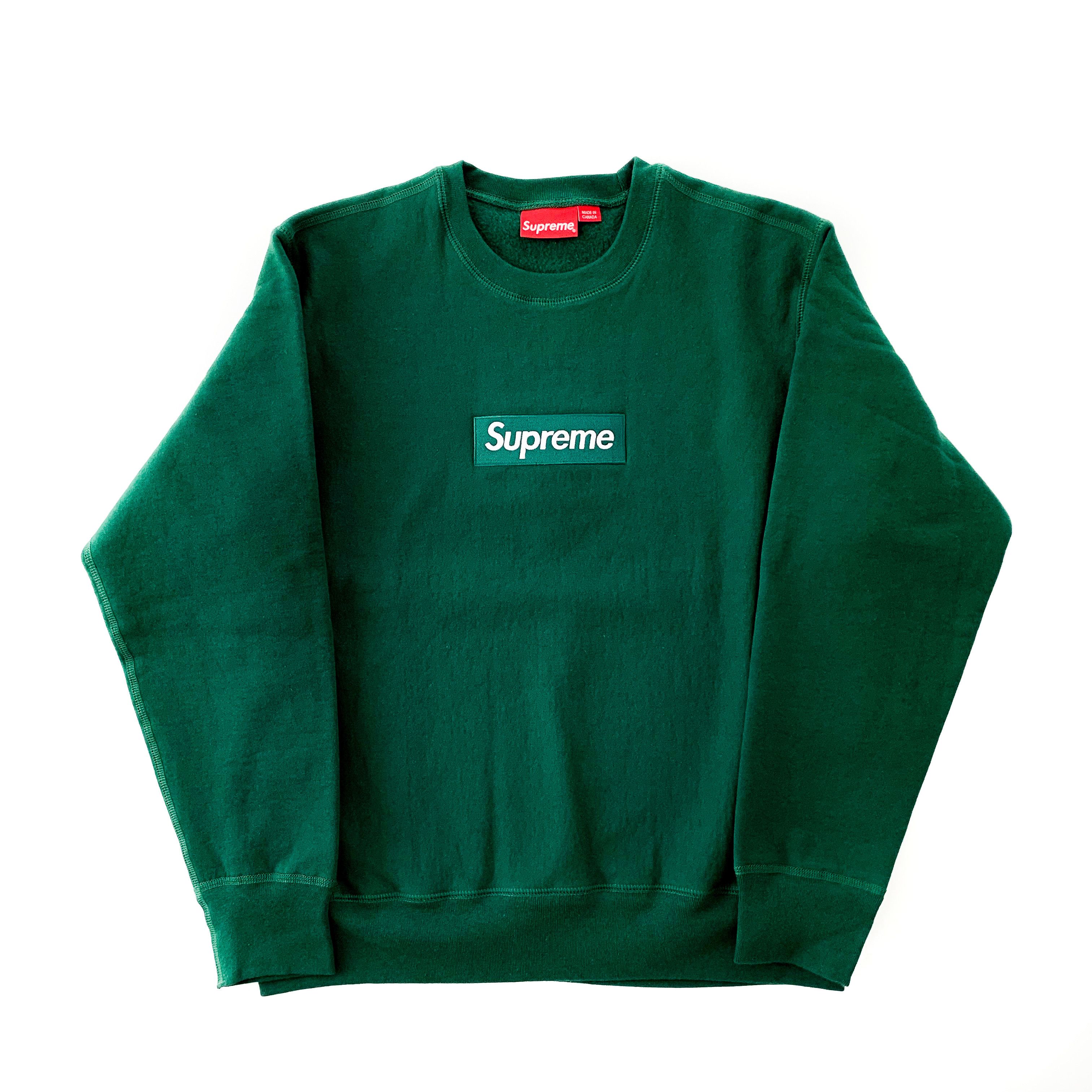 Supreme DS Supreme Box Logo Crewneck Dark Green FW18 Forest supzero ...