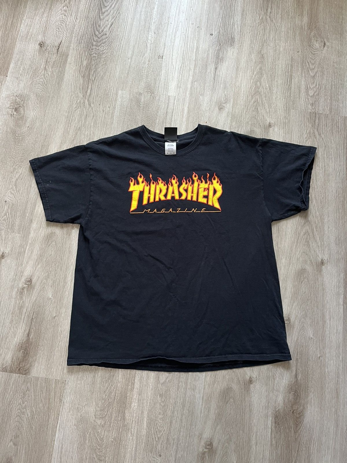 Streetwear × Thrasher × Vintage Thrasher Flame Logo Black T-Shirt | Grailed