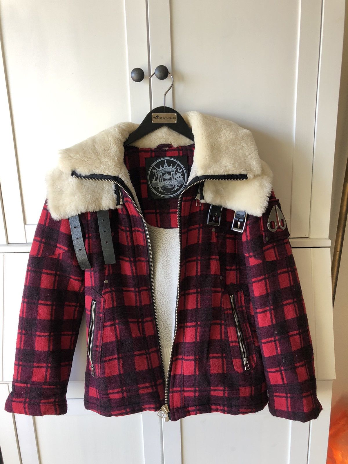 Moose Knuckles Rare plaid red moose knuckles jacket | Grailed
