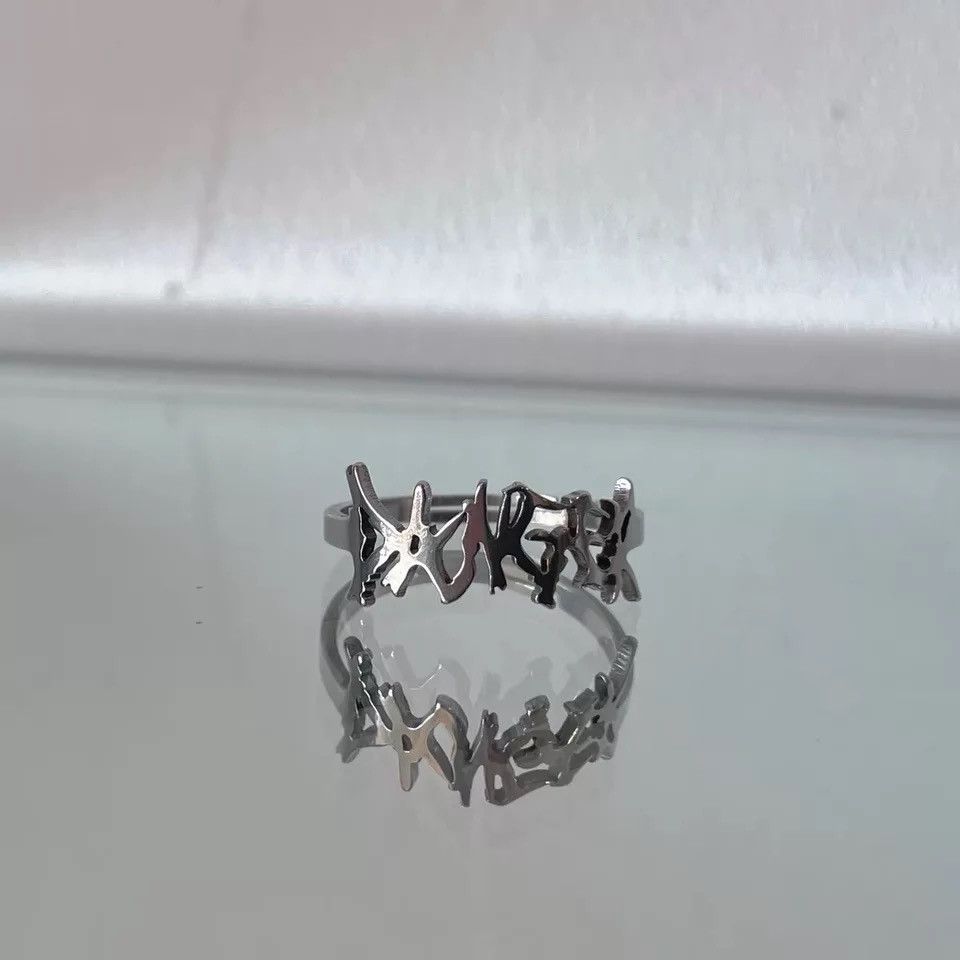 Vintage Danger Ring Spike Graffiti Goth Punk Rock Jewelry Anarchy | Grailed