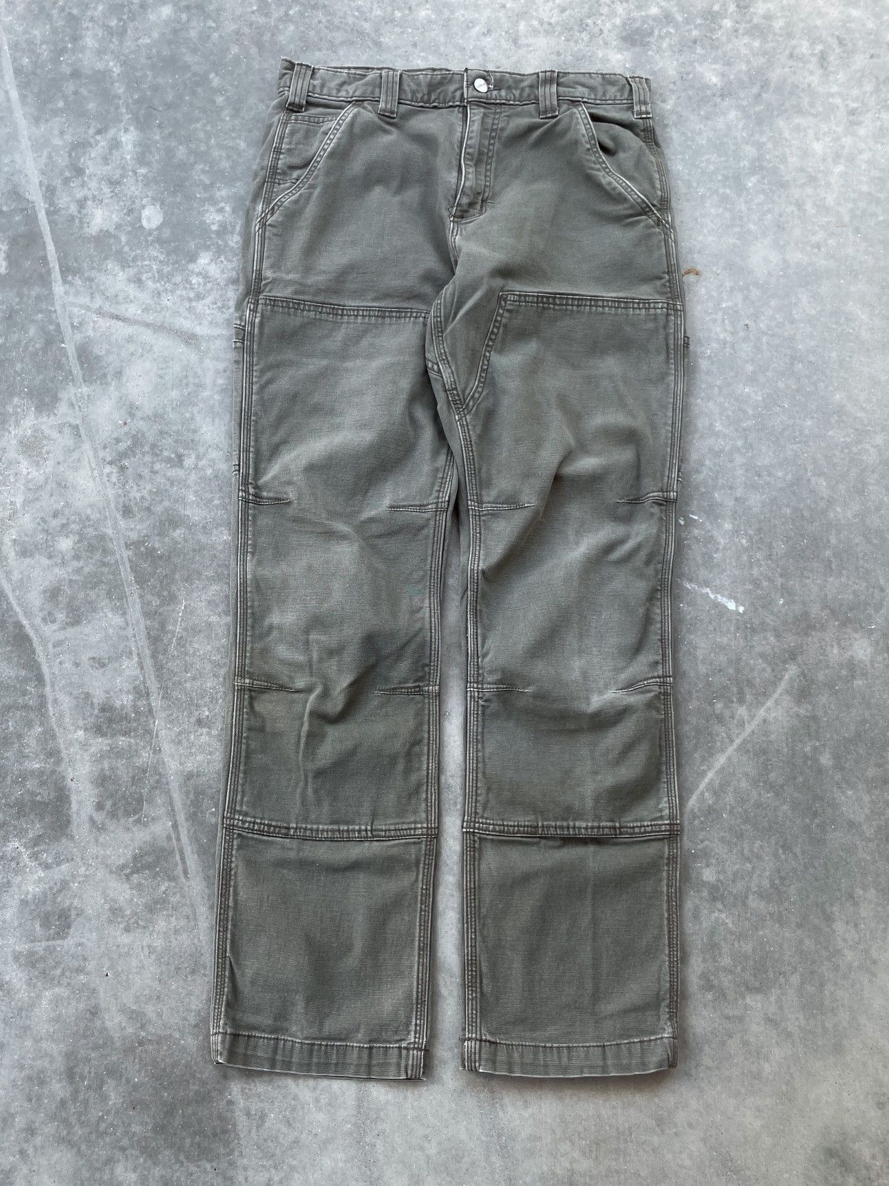 Carhartt × Streetwear × Vintage Vintage Carhartt Olive Green Double Knee Work Pants | Grailed