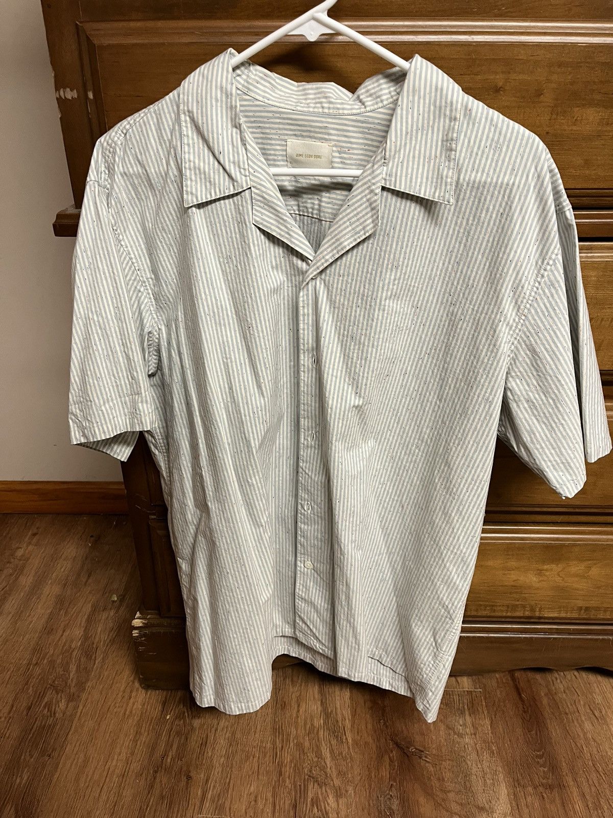 Aime Leon Dore Aime Leon Dore paint splatter striped shirt | Grailed