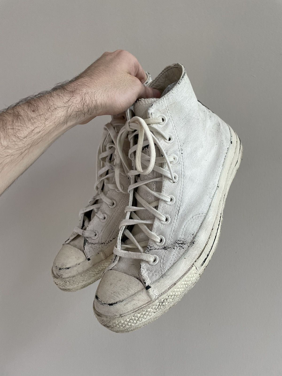 Converse converse cracked painted sneaker archive rare artisanal | Grailed