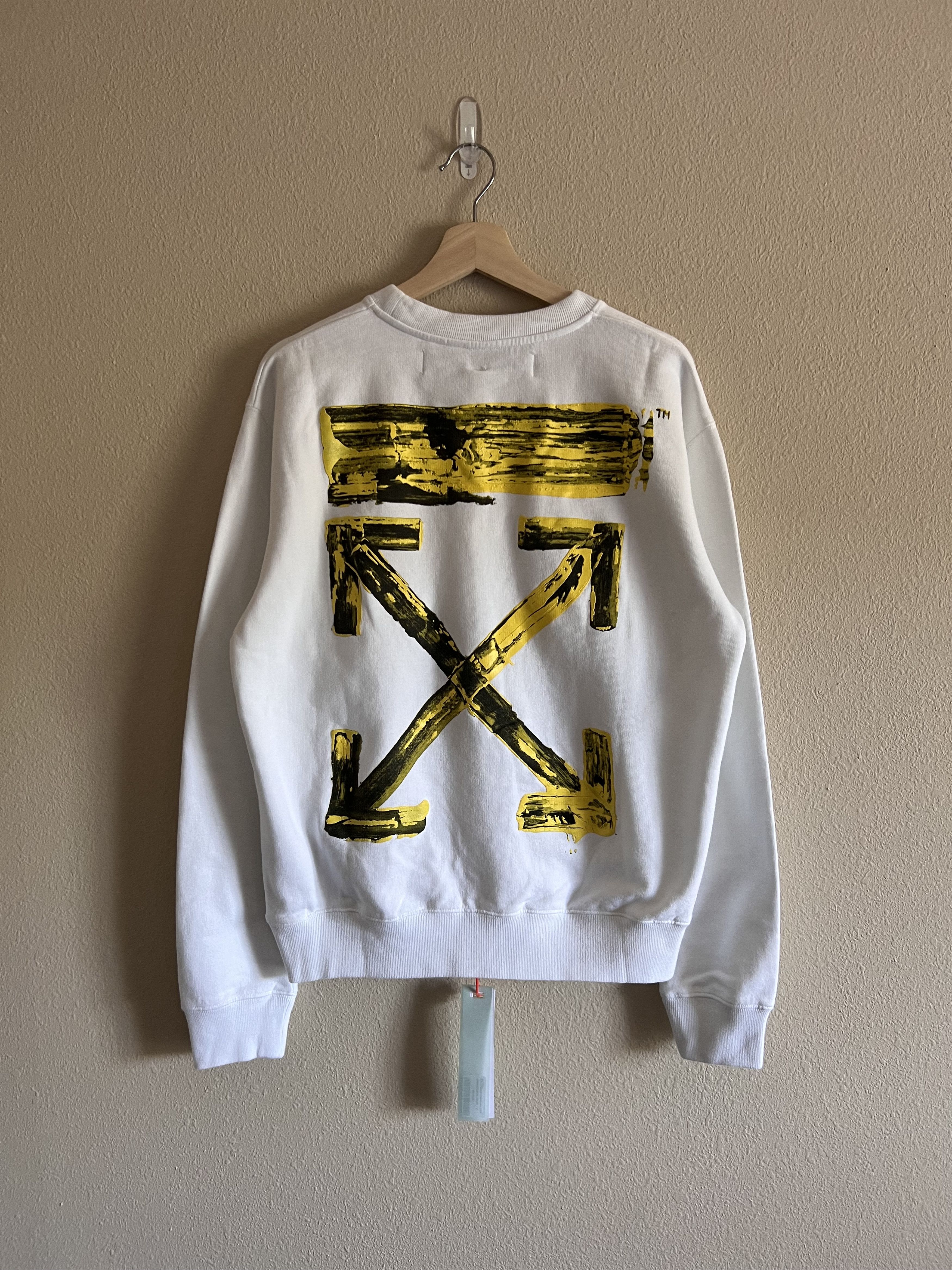 Off-White Off White Acrylic Arrows Slim Crewneck in White | Grailed