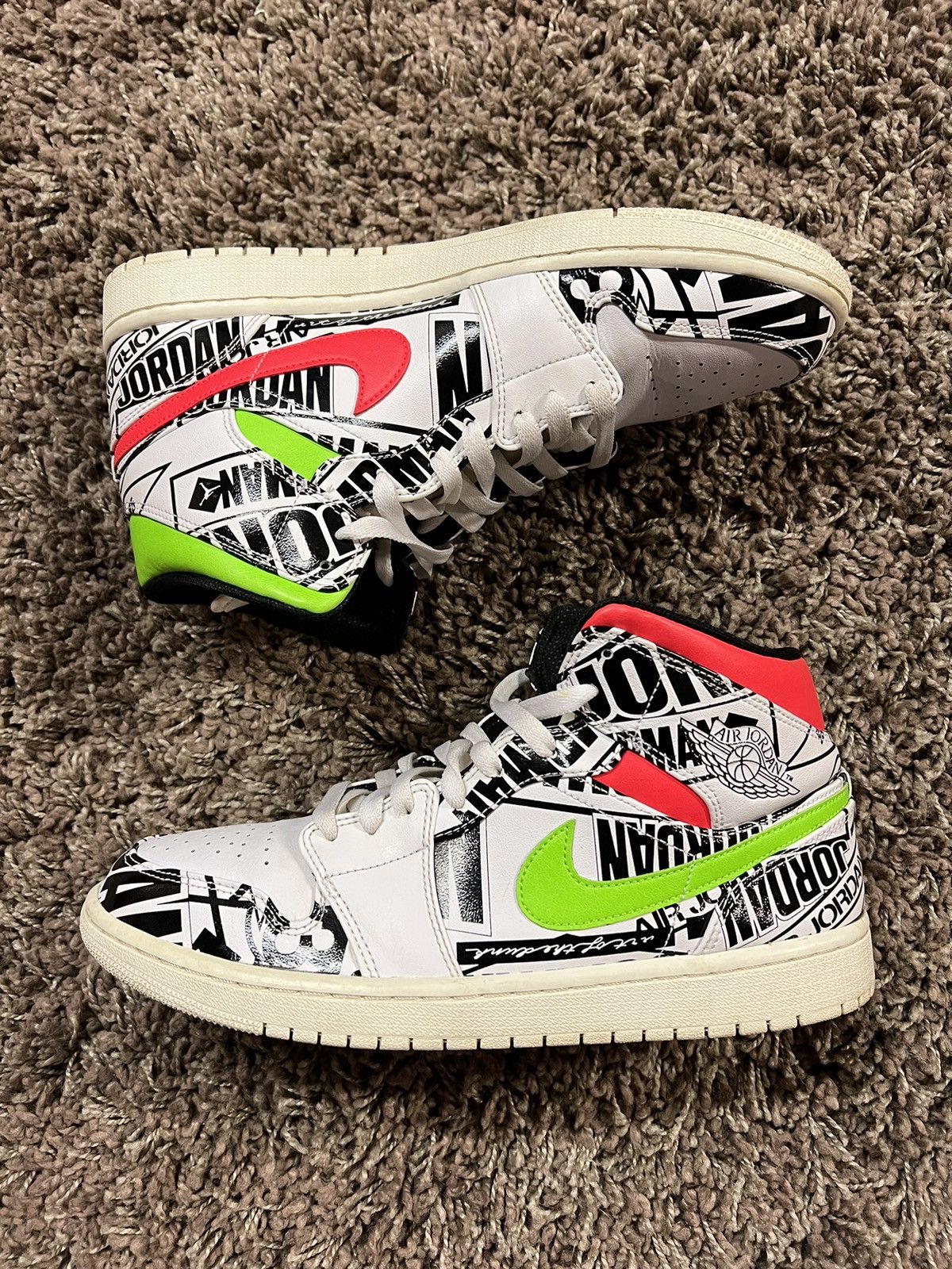 Jordan Brand × Nike Jordan 1 Mid All Over Logos | Grailed