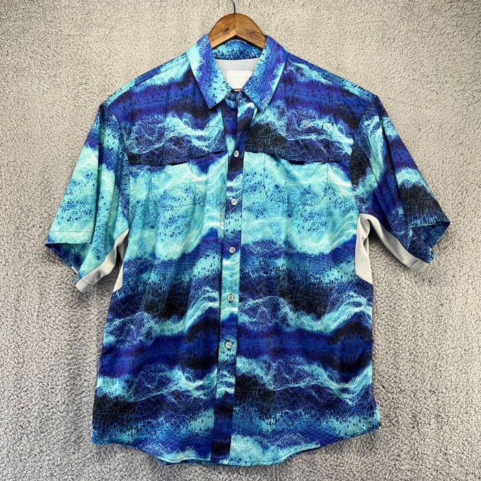 Reel Legends Reel Legends Shirt Adult Large Blue Vented Fishing Shirt ...