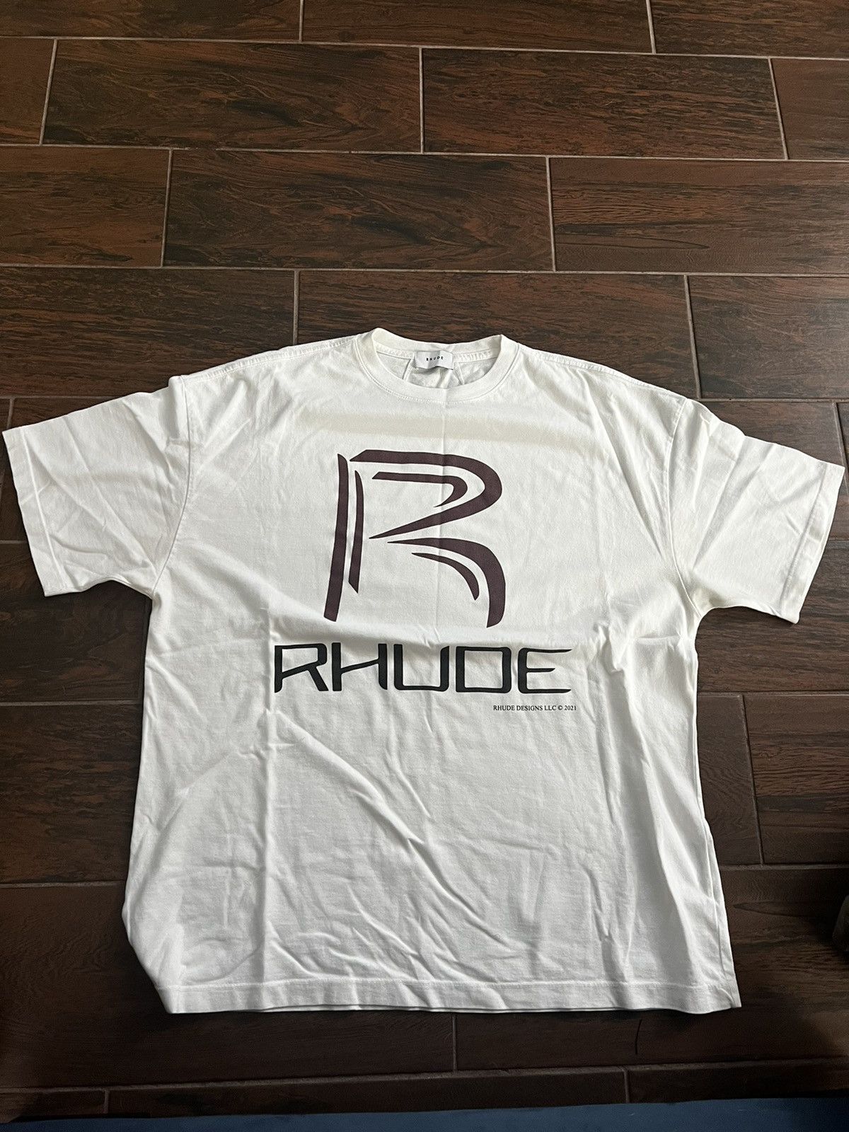 Rhude Rhude Off-White Raceway T-Shirt | Grailed