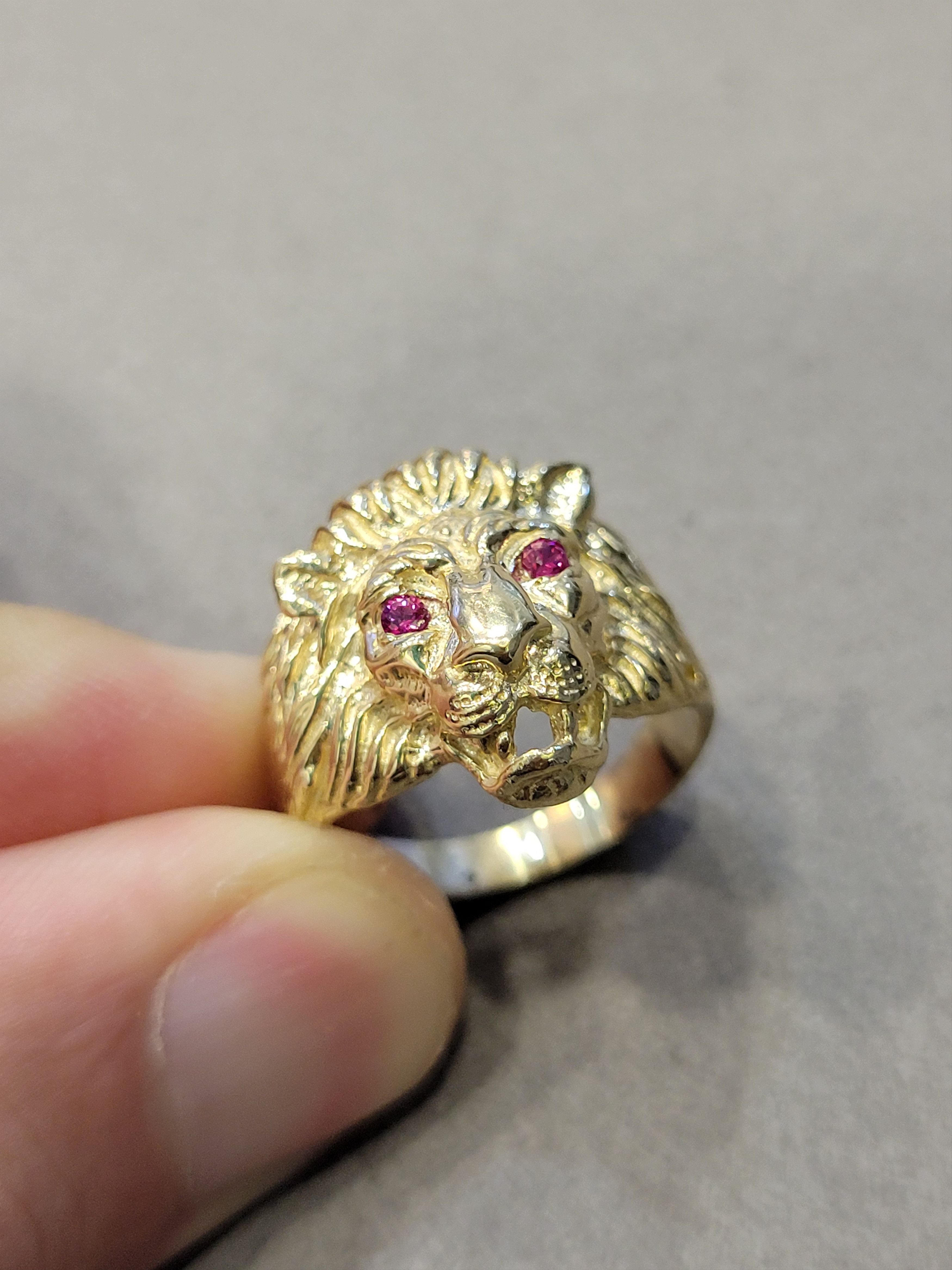 Other 10K Gold Lion-Head Ring Solid Gold Size 8 | Grailed