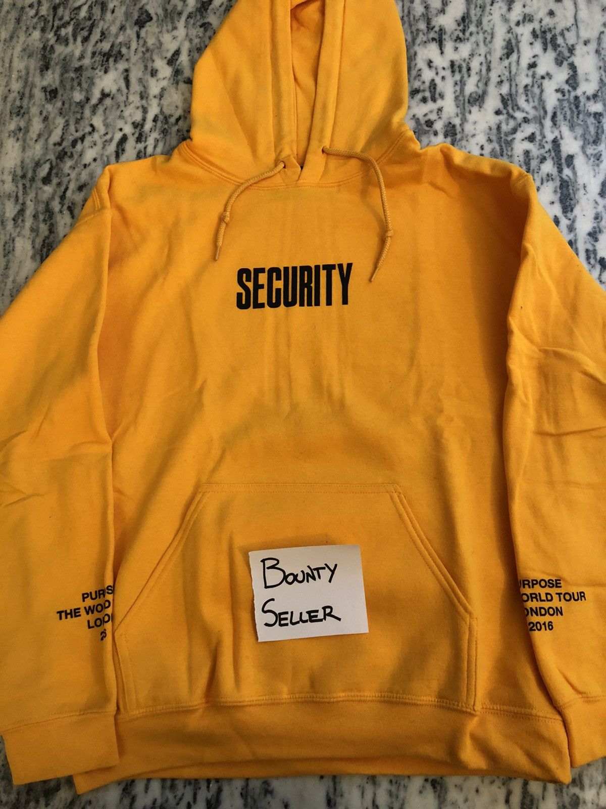 Justin Bieber × Purpose Tour × Purpose Tour Merchandise Security Hoodie ...