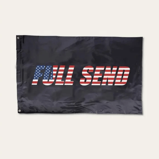 Full Send by Nelk Boys USA Nelk Full Send Flag Black America 4th of ...