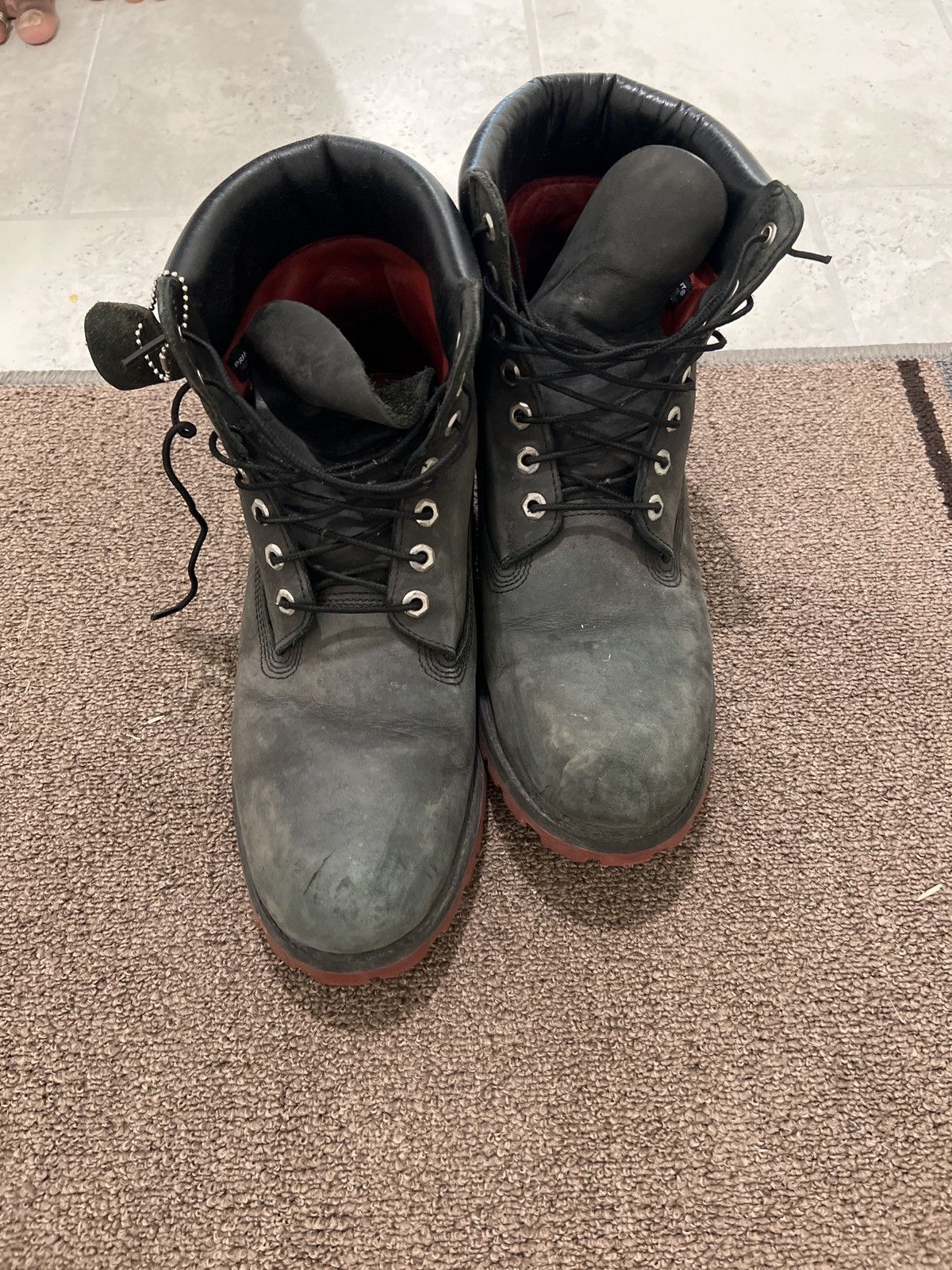 Timberland Size 13 Timberland premium 6in boot Black red bottom | Grailed