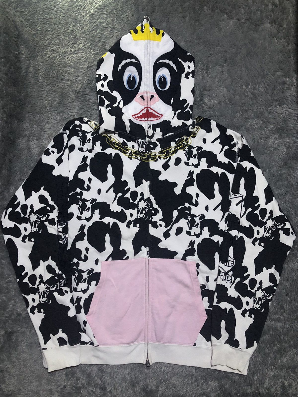 Bape × Nigo Bape Shark Holstein Cow Exclusive 2008 Full Zip Hoodie ...