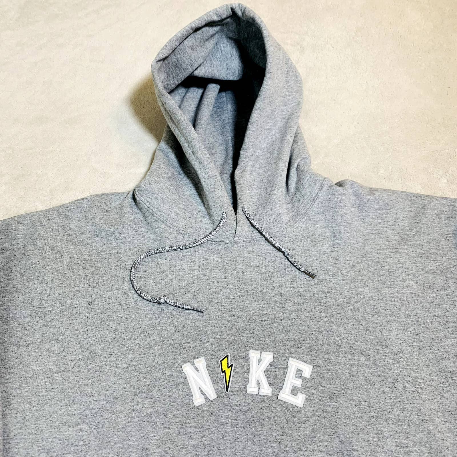 Gildan Nike Lightning Bolt Bootleg Gray Hoodie Sweatshirt Sz XXL | Grailed