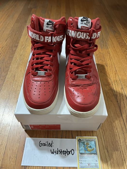 Supreme Nike Air Force 1 High Supreme World Famous Red | Grailed