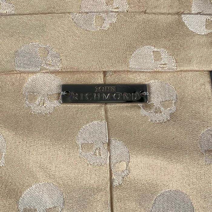 John Richmond Beige Skull Silk Tie | Grailed