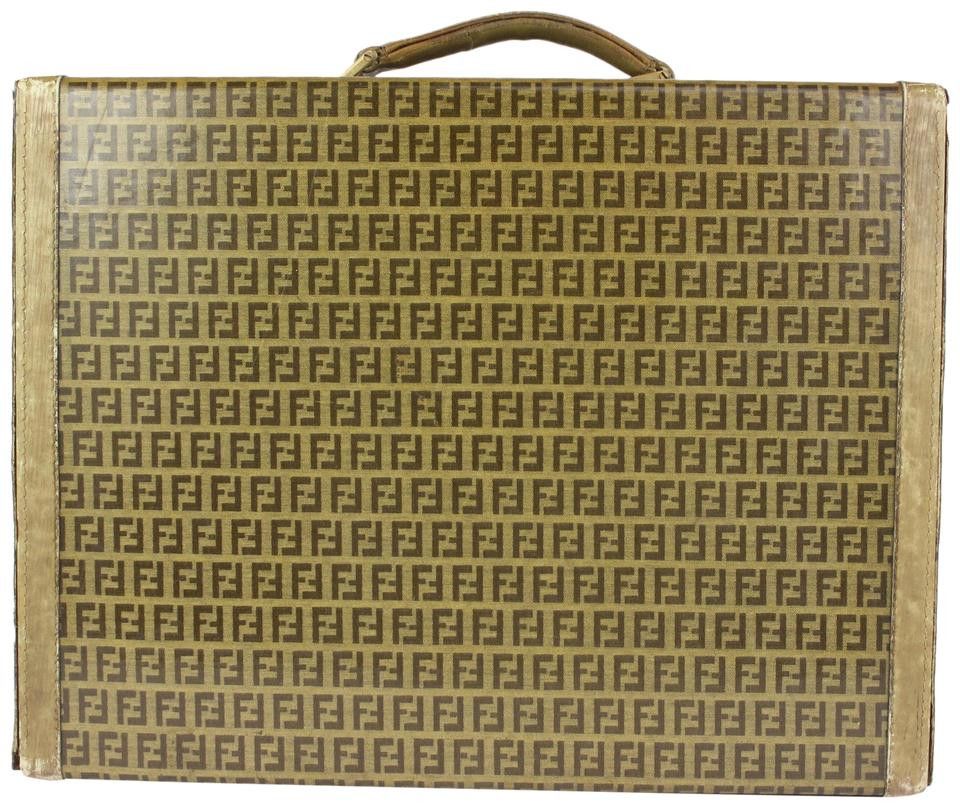 Fendi Fendi Brown Zucca Attache Hard Trunk Briefcase 1FE1020 | Grailed