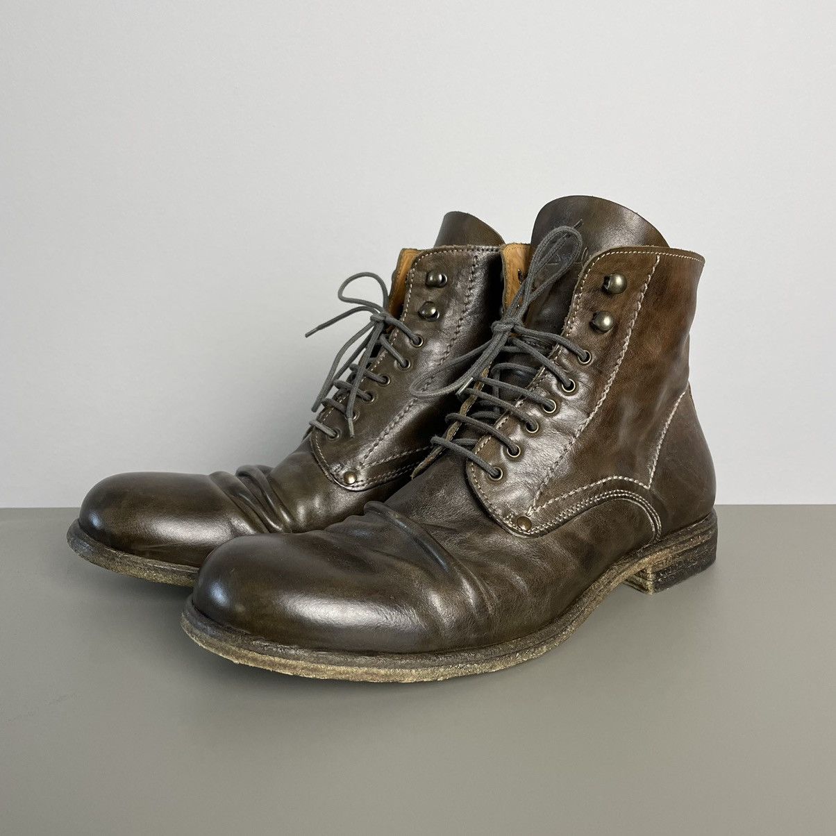 Shoto × Streetwear × Vintage Shoto 5998 horsehide washed leather boots ...