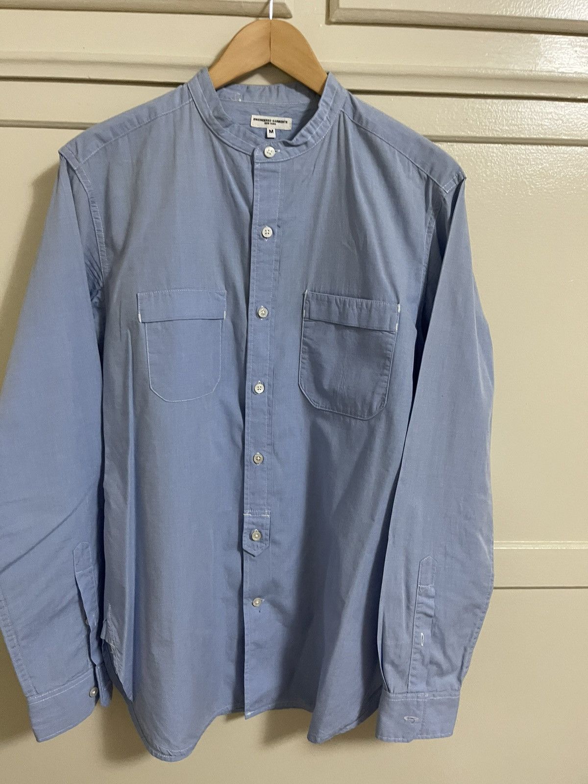 Engineered Garments Engineered Garments End on End Banded Collar Shirt ...