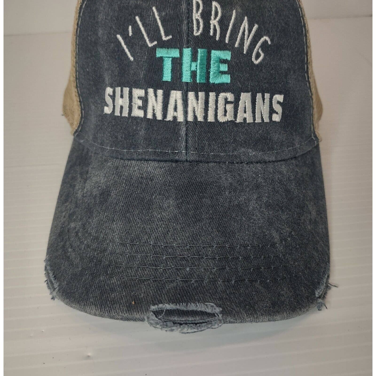Niche Piper Lou Bring Shenanigans Hat Blue Mesh Trucker Snap Cap | Grailed