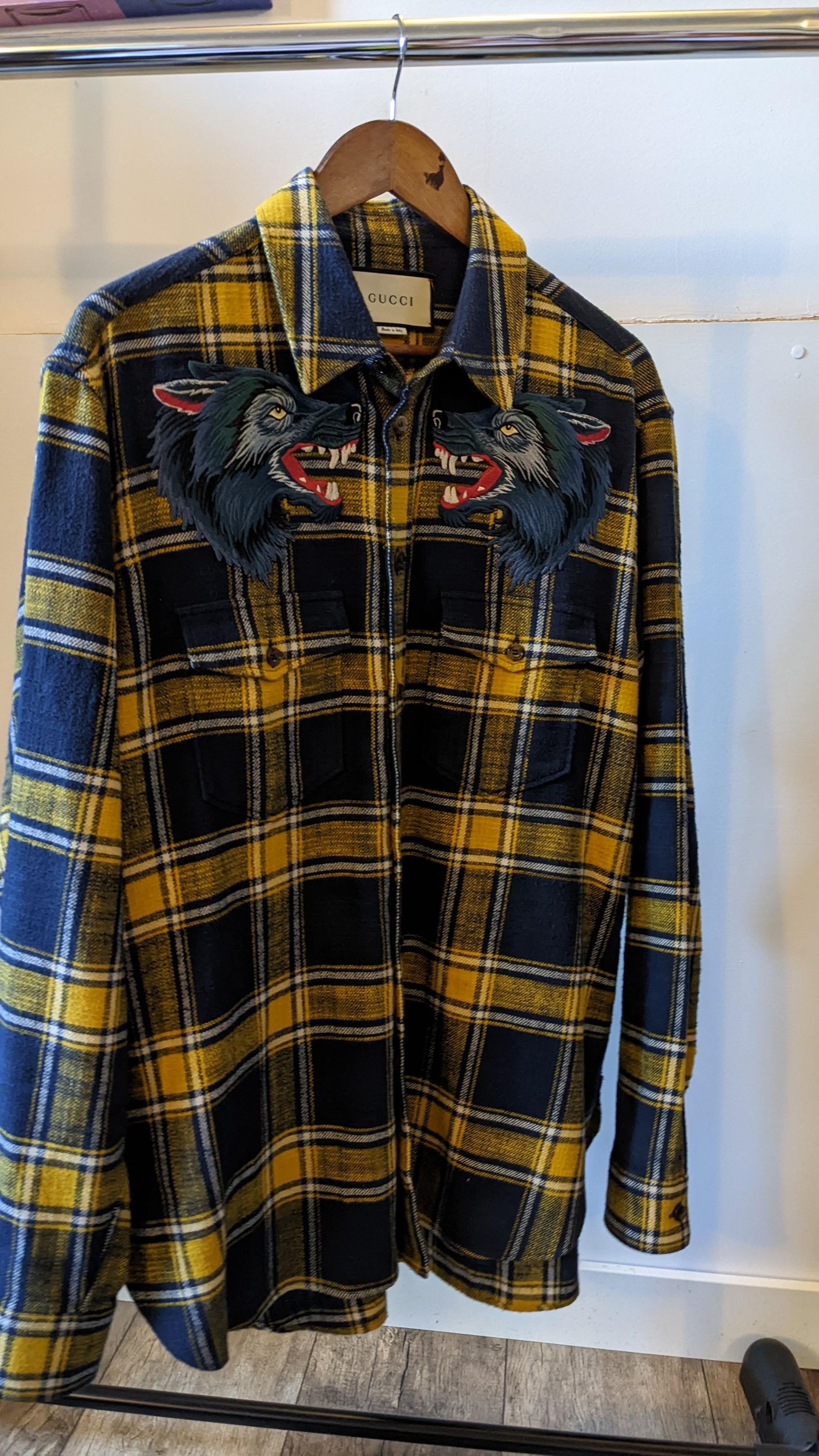 Gucci Gucci animalium wolf flannel shirt | Grailed