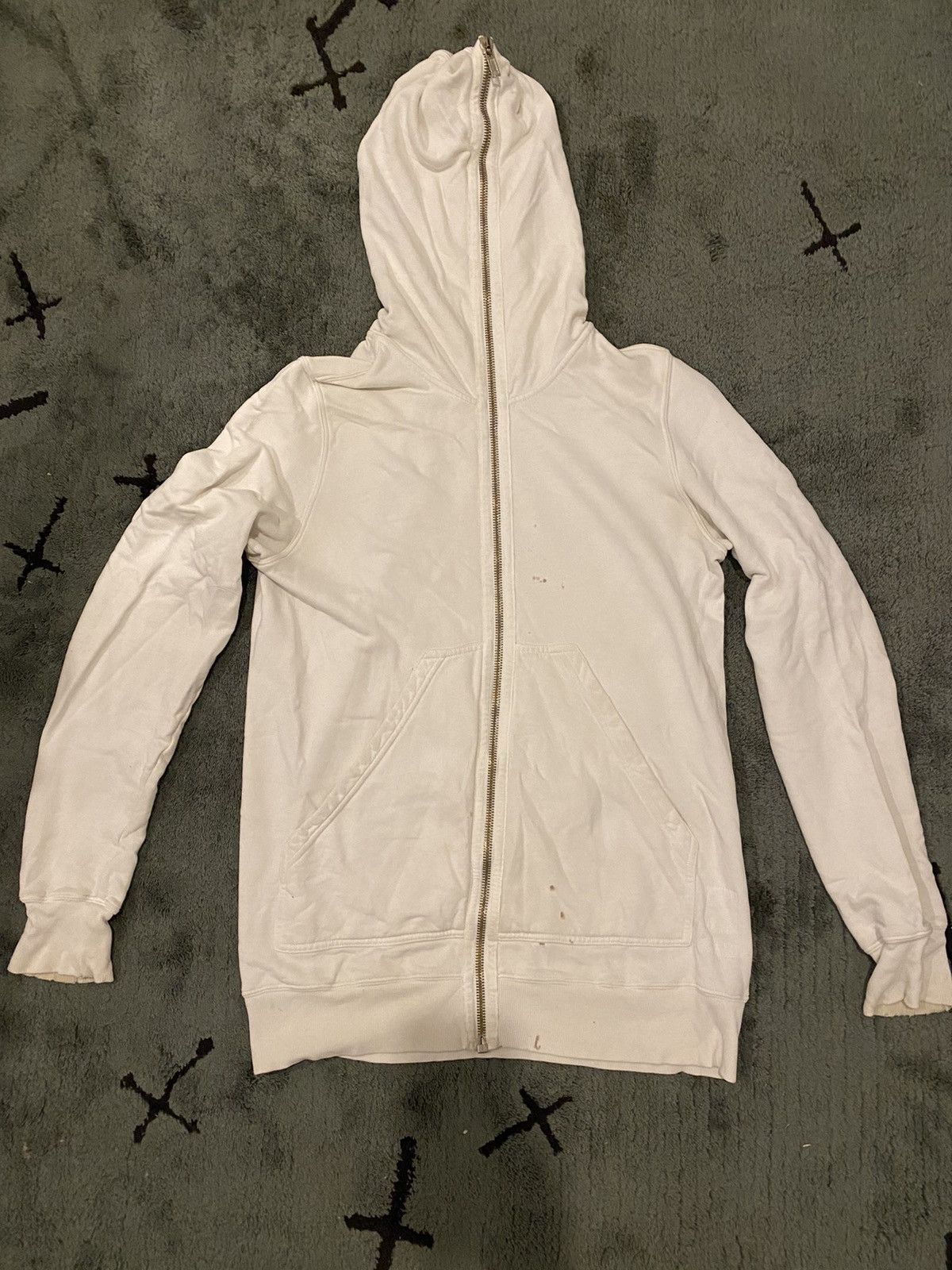 Rick Owens Rick Owens White Gimp Zip Hoodie | Grailed