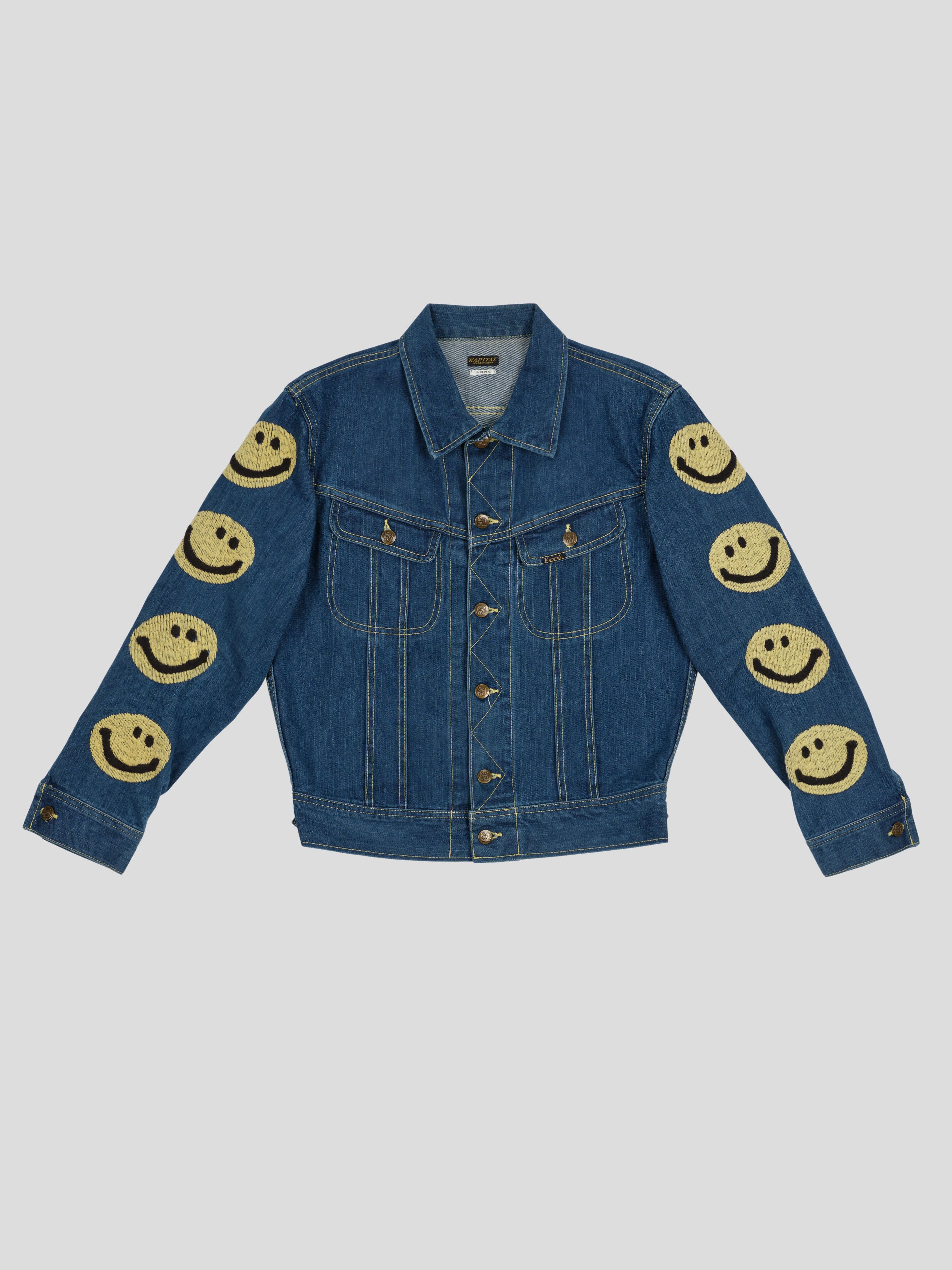 Kapital Embroidered Smiley Face Denim Jacket | Grailed
