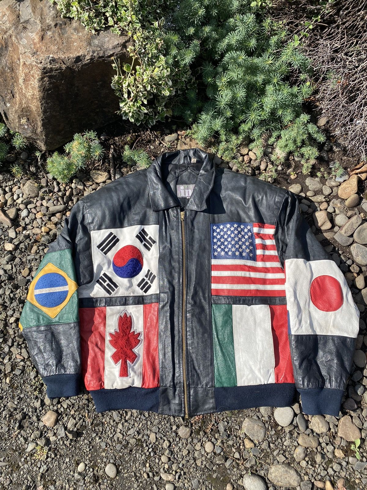 Streetwear × Vintage Vintage world flags jacket | Grailed
