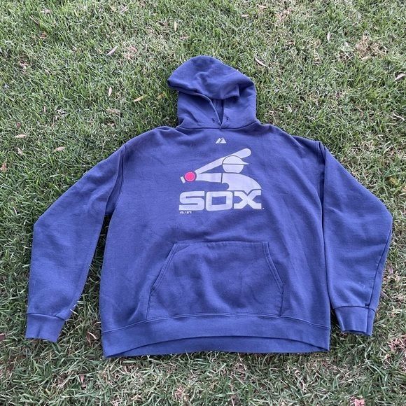 Vintage Vintage 80s 90s White Sox Old Logo Hooded Sweatshirt Hoodie ...