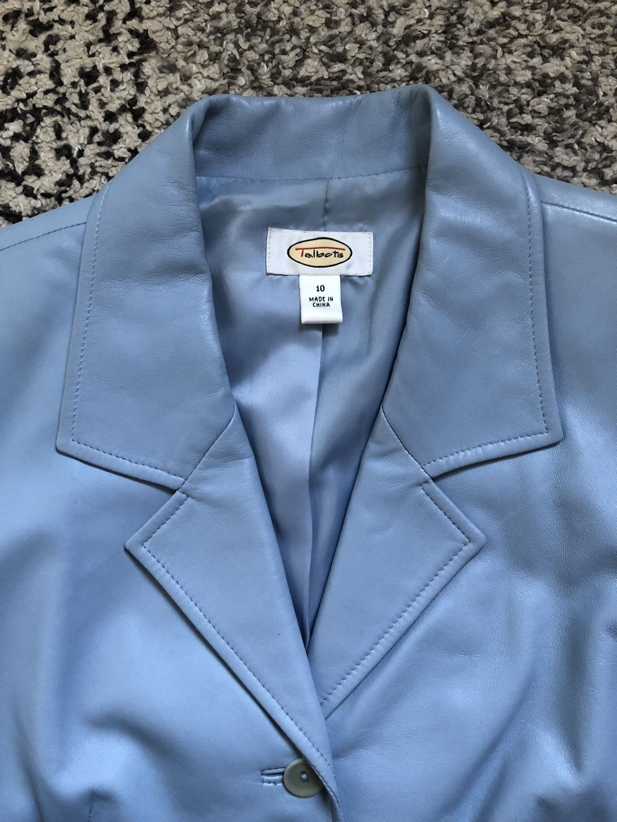 Vintage Vintage Rare Baby Blue Real Leather Blazer | Grailed
