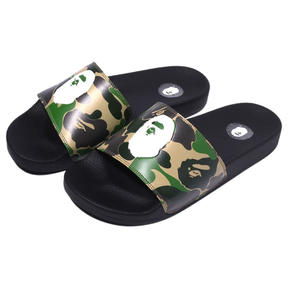 Bape A Bathing Ape ABC Camo Slides Green | Grailed