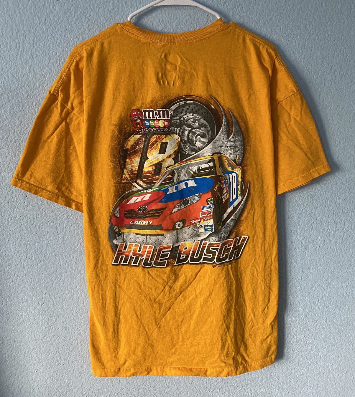 NASCAR × Streetwear × Vintage Vintage Nascar MnM Racing Yellow T Shirt ...