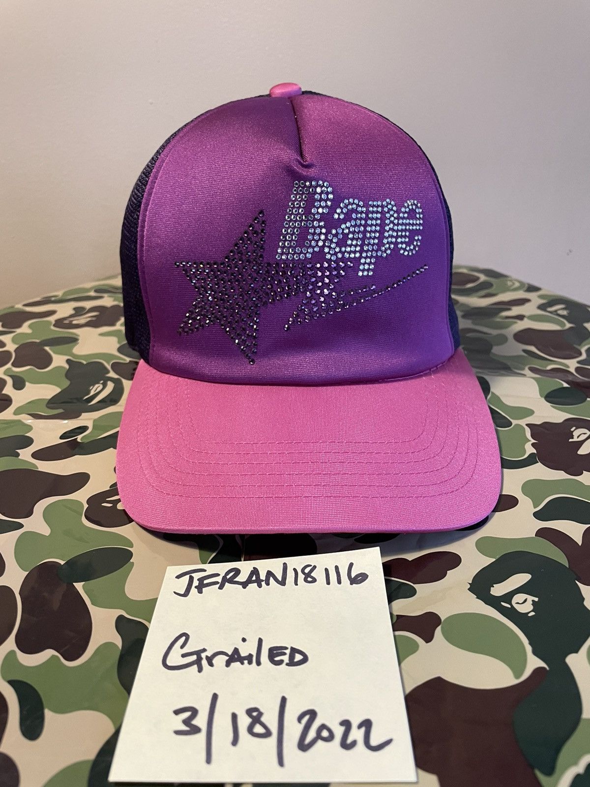 Bape A Bathing Ape Bape X Swarovski Trucker Hat | Grailed