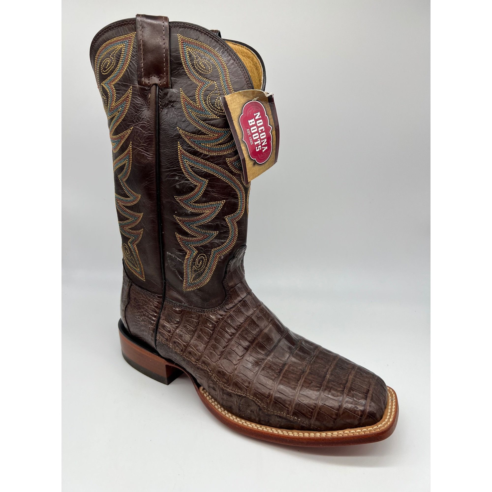 Nocona Boots Nocona Premium Exotic Caiman Cognac Cowboy Boots - Size ...